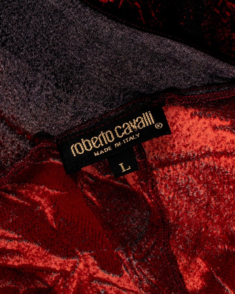 Roberto Cavalli red silk bias-cut floor-length evening dress, fw 2000 ...