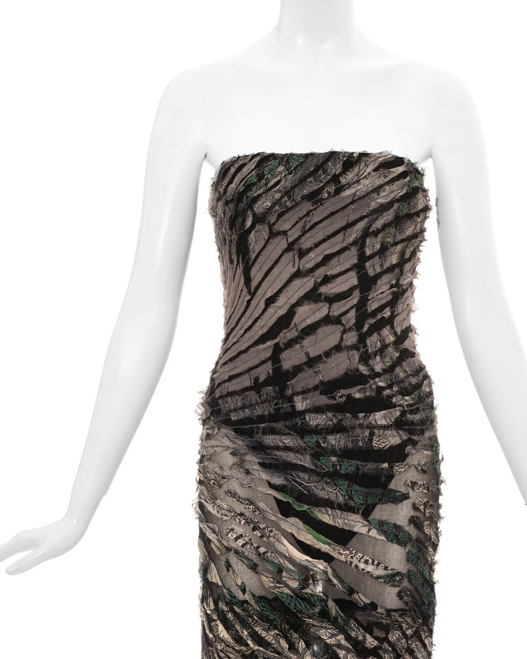 Roberto Cavalli shredded silk corseted evening dress, fw 2001 For Sale ...