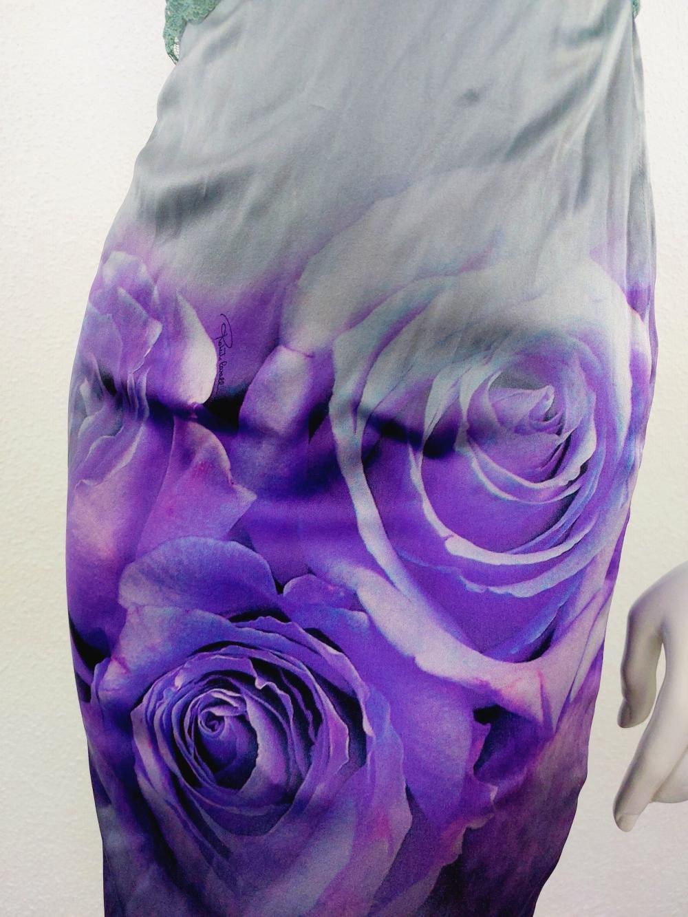 Roberto Cavalli Silk Lace Rose Floral Corset Bustier Cocktail Evening ...