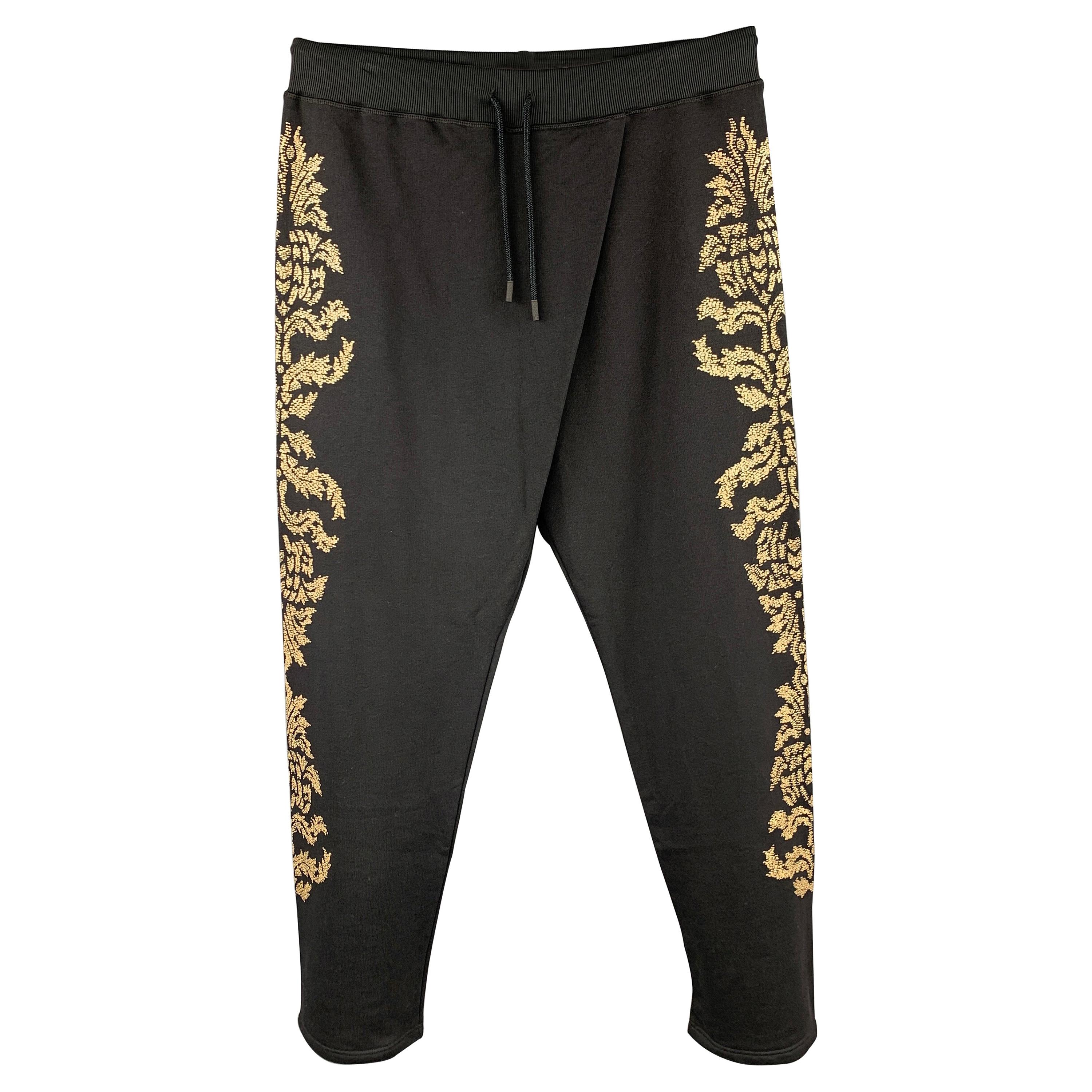 Roberto Cavalli Chartreuse and Yellow Glitter Jeans - S For Sale at ...