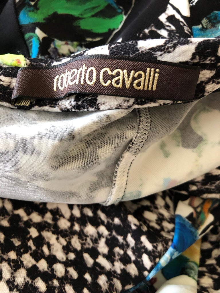 Roberto Cavalli Snake and Floral Pattern Voluminous Vintage Maxi Skirt ...