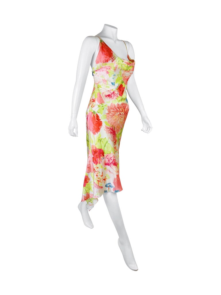 Roberto Cavalli Spring 2000 Floral Silk Dress at 1stDibs | cavalli 2000 ...