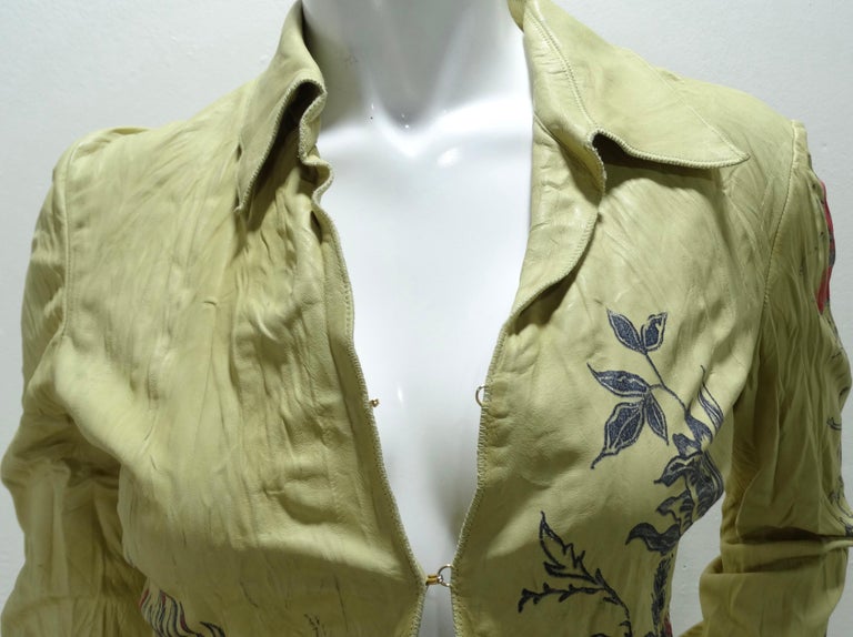 Roberto Cavalli SS03 Beige Leather Heart Two Piece Set For Sale at 1stDibs