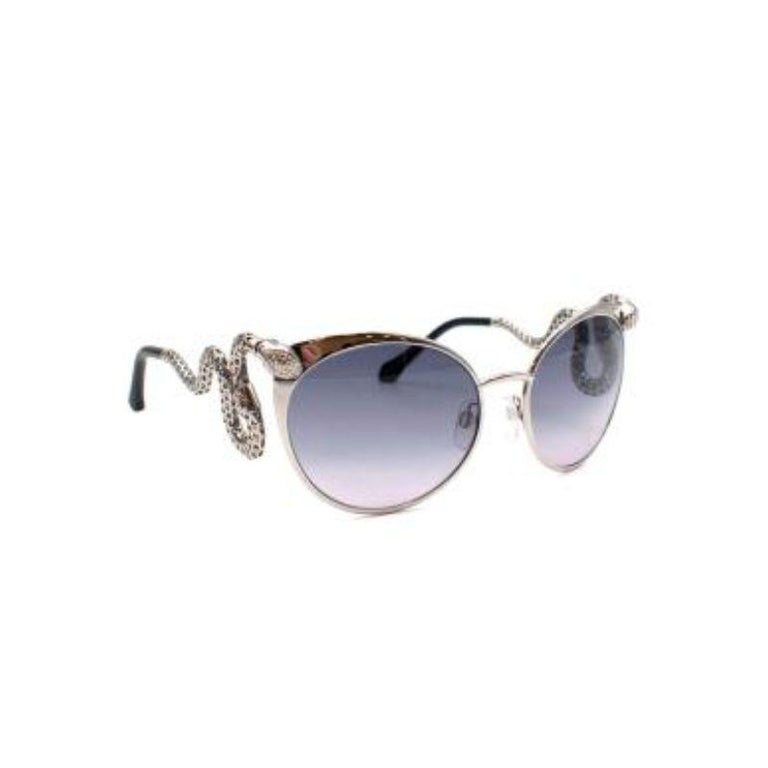Roberto Cavalli sunglasses, silver framing, snake with small crystals ...