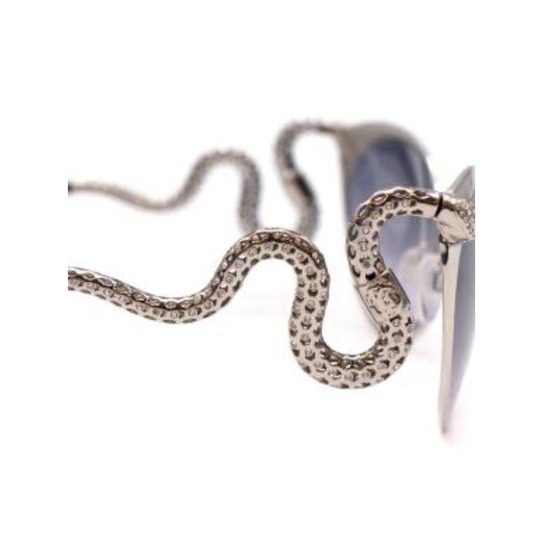 Roberto Cavalli sunglasses, silver framing, snake with small crystals ...