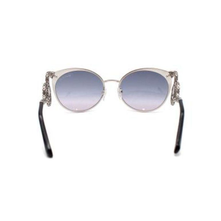 Roberto Cavalli sunglasses, silver framing, snake with small crystals ...