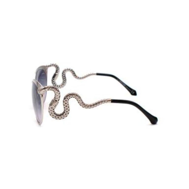 Roberto Cavalli sunglasses, silver framing, snake with small crystals ...
