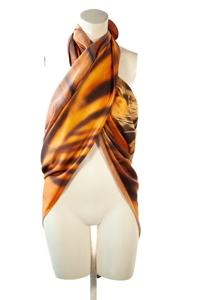 Roberto Cavalli Tiger Scarf For Sale at 1stDibs