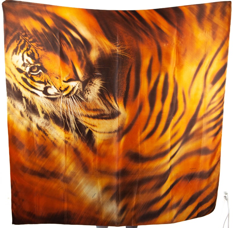 Roberto Cavalli Tiger Scarf For Sale at 1stDibs