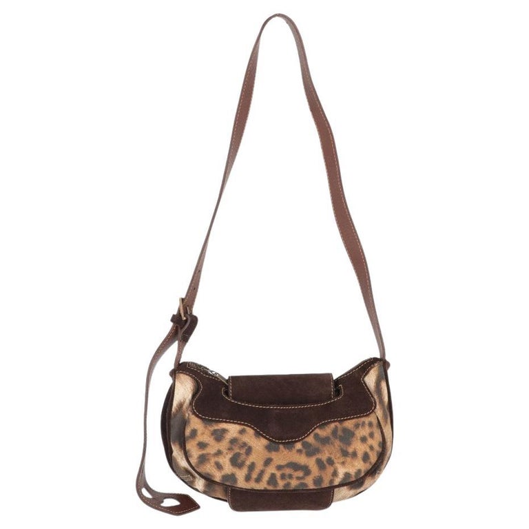 Roberto Cavalli Vintage animalier printed canvas and leather 2000s bag ...