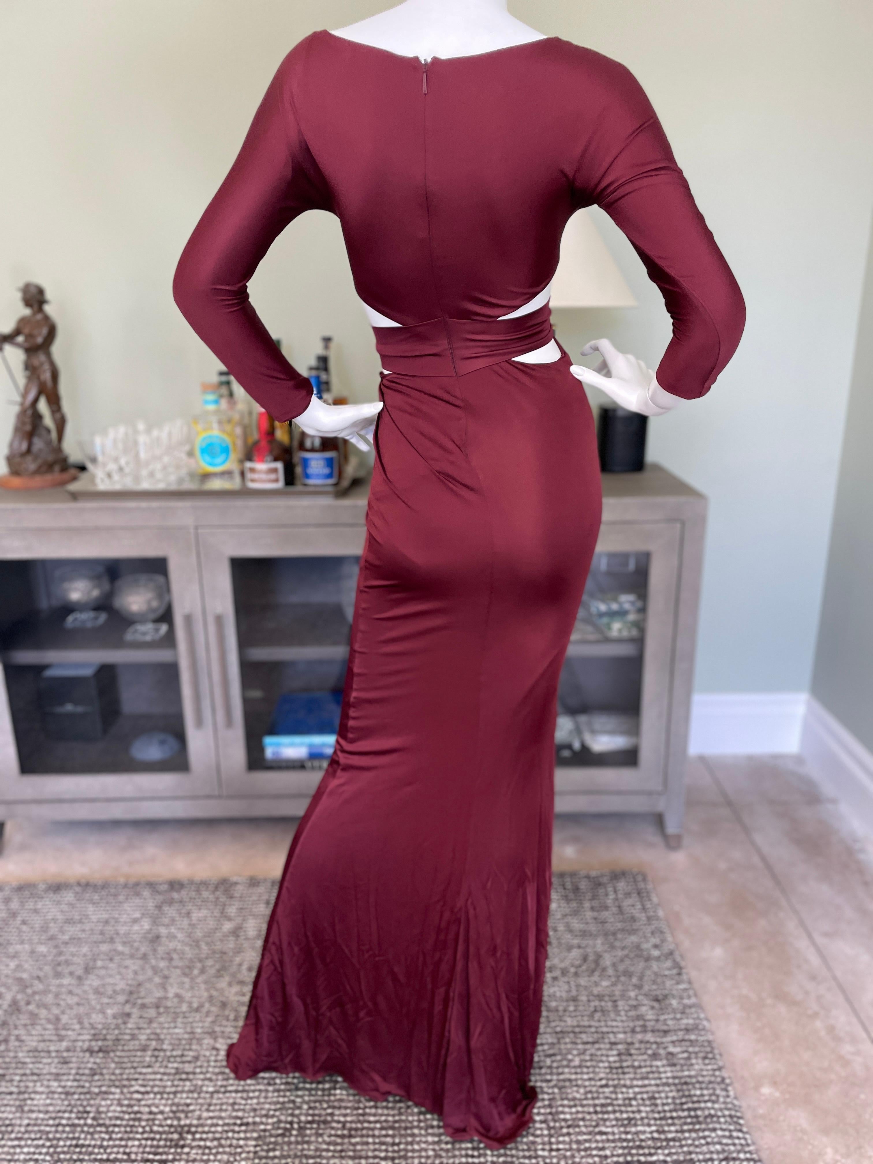 Roberto Cavalli Vintage Burgundy Red Cut Out Evening Dress XS For Sale ...