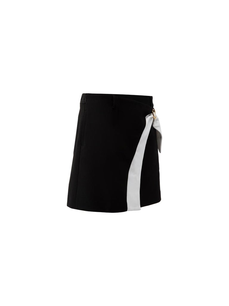 Roberto Cavalli Women's Class Black Mini Skirt with White Bow Detail ...