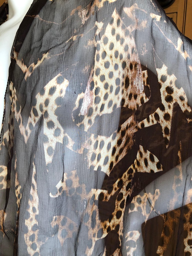 Roberto Cavalli Xtra Large Leopard Print Silk Shawl For Sale at 1stDibs