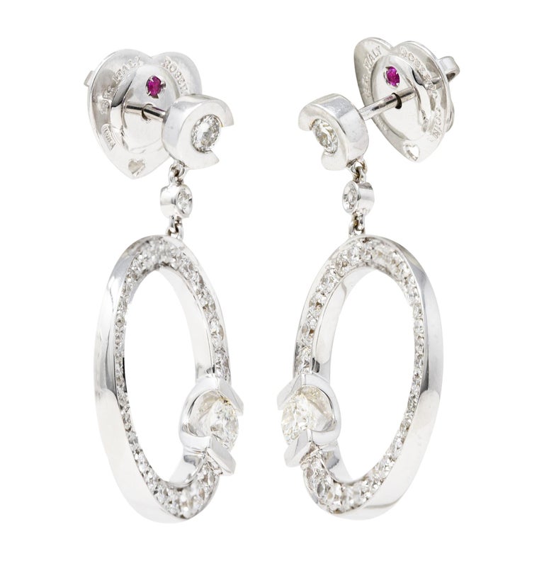 Roberto Coin 1.69 Carats Diamond 18 Karat White Gold Cento Drop ...