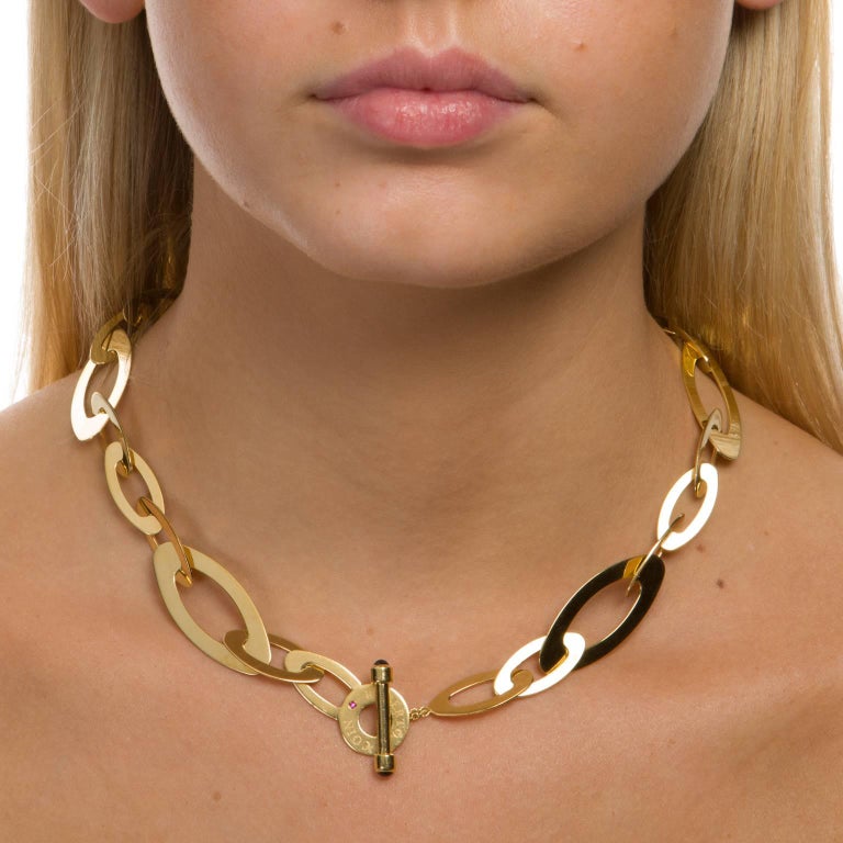 Roberto Coin 18 Karat Chic and Shine Collection Yellow Gold Oval Link ...