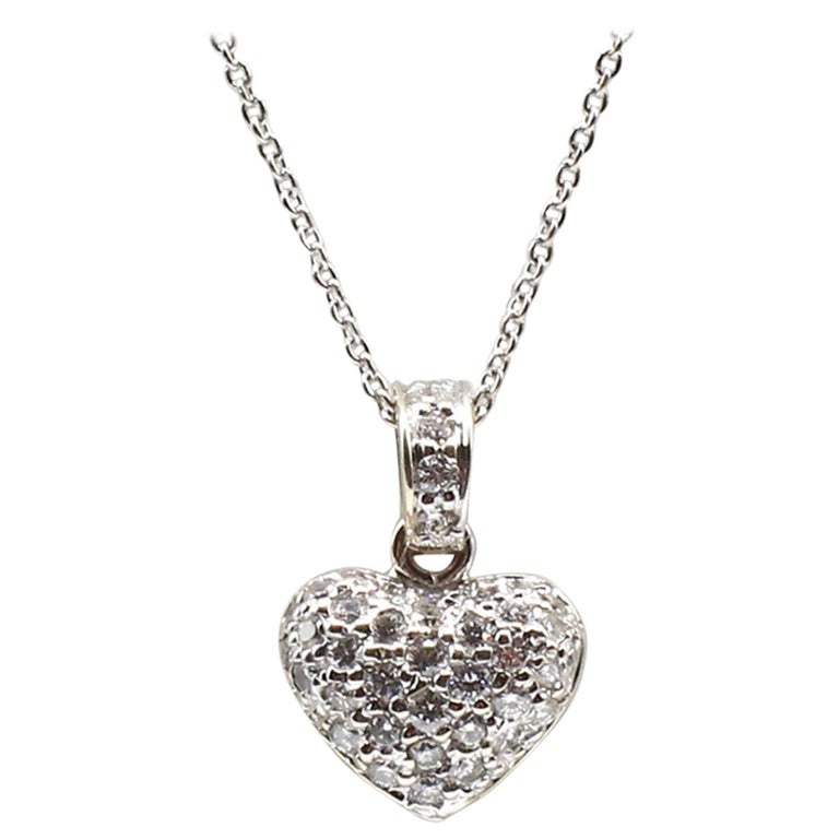 Roberto Coin 18 Karat Gold and Diamond Puffed Heart Tiny Treasures ...