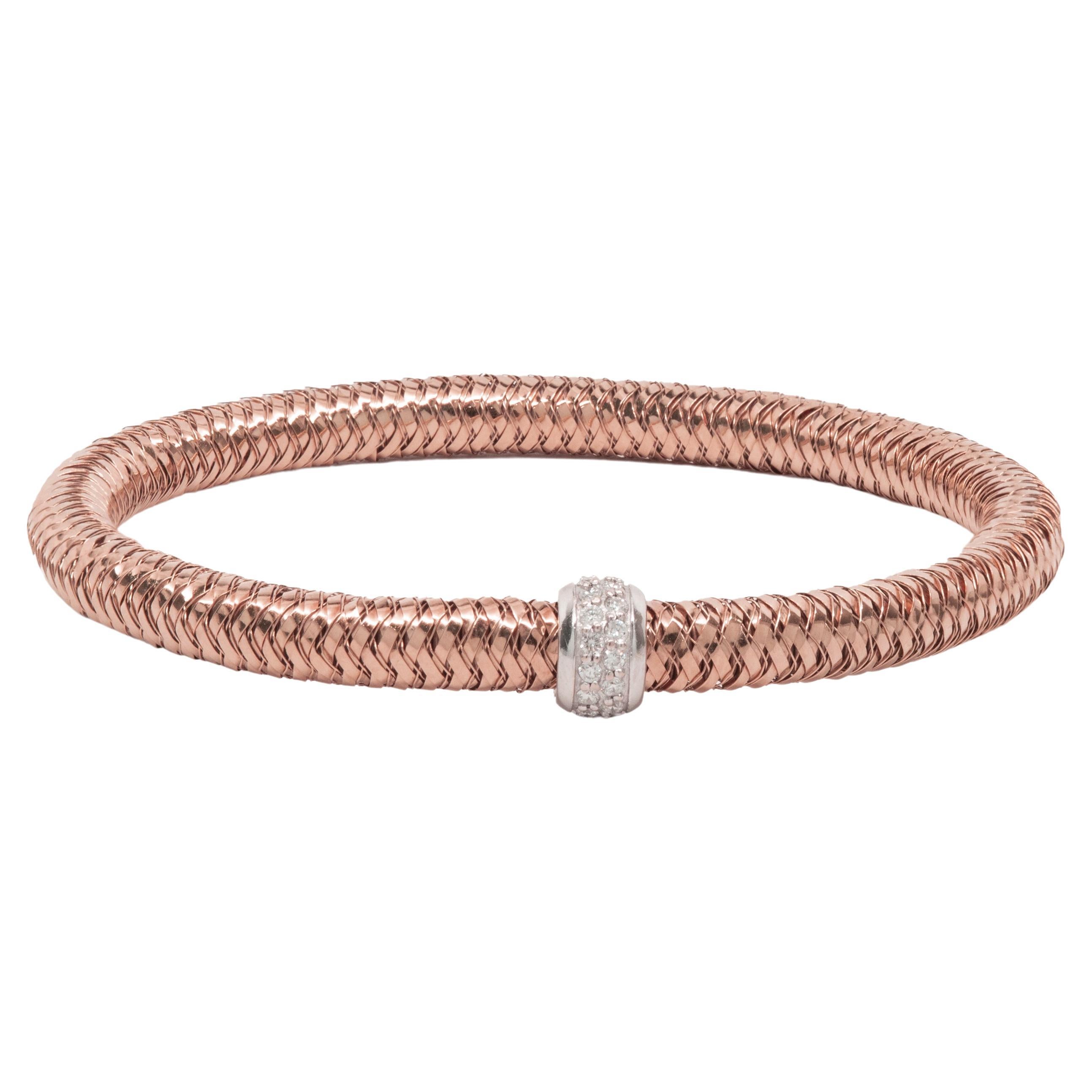 Roberto Coin Venetian Princess Rose Gold Diamond Bangle Bracelet At