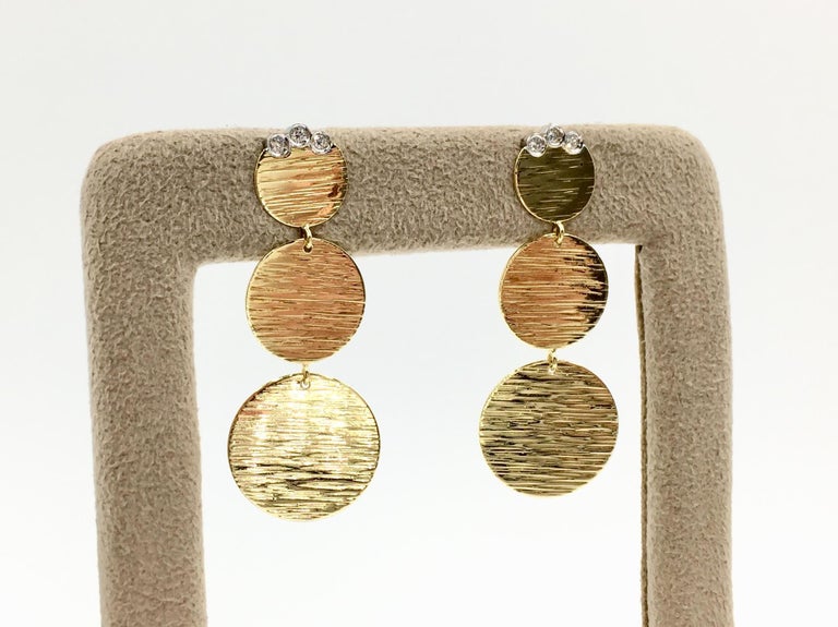 Roberto Coin 18 Karat Triple Disc Dangle Earrings at 1stDibs
