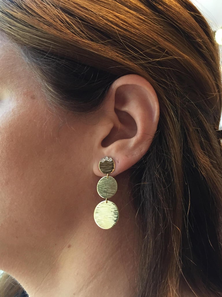 Roberto Coin 18 Karat Triple Disc Dangle Earrings at 1stDibs