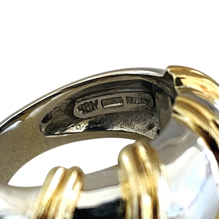 Roberto Coin 18 Karat Yellow and White Gold Two Tone Half Band Ring ...