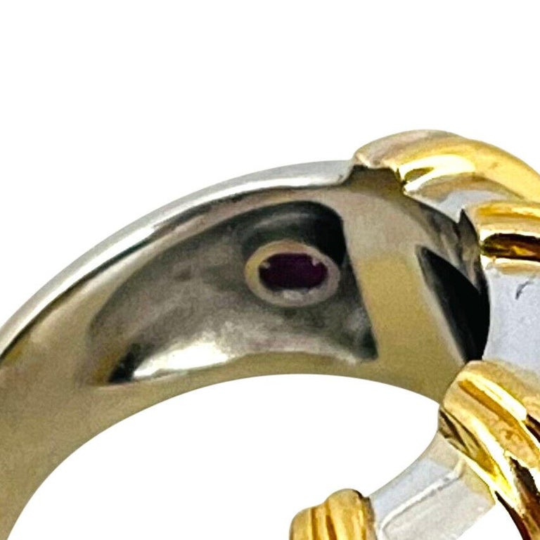 Roberto Coin 18 Karat Yellow and White Gold Two Tone Half Band Ring ...