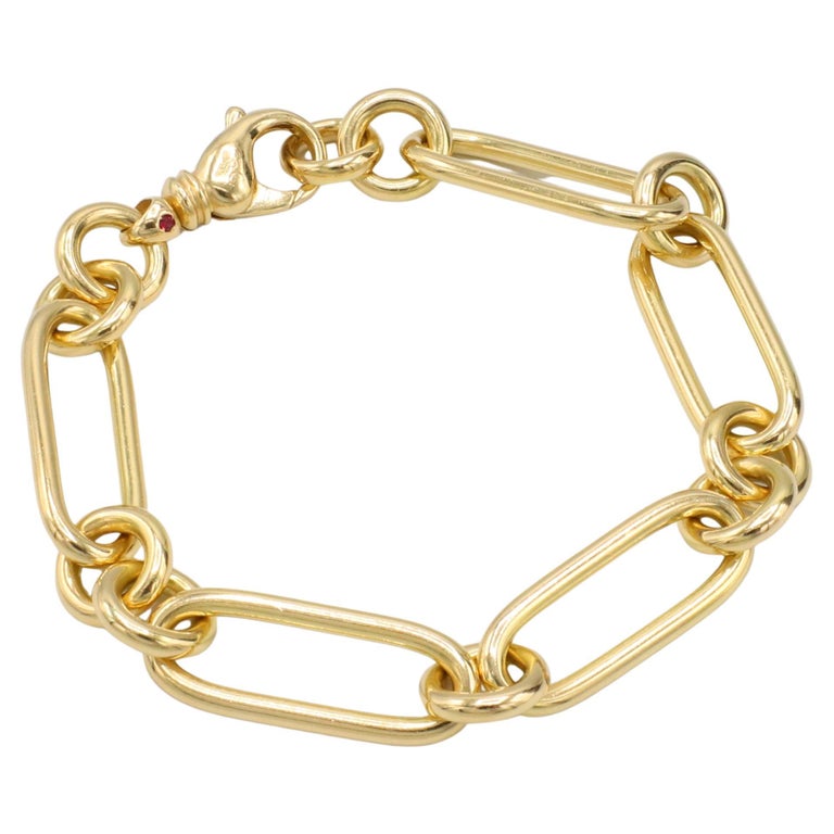 Roberto Coin 18 Karat Yellow Gold Designer Oval and Round Paperclip ...