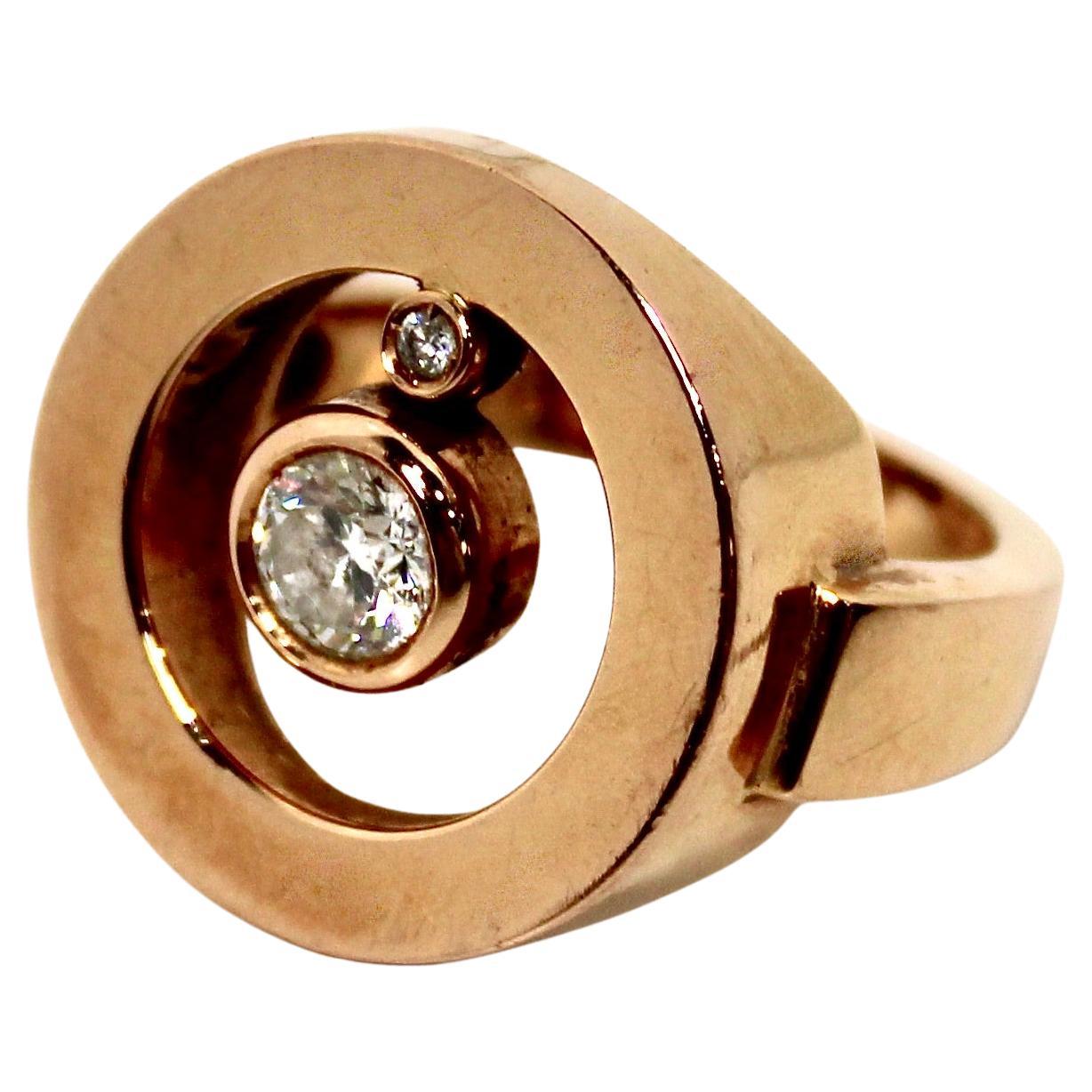 Roberto Coin 18k Gold Cento Two Diamond Circle Ring circa 2004 For Sale ...