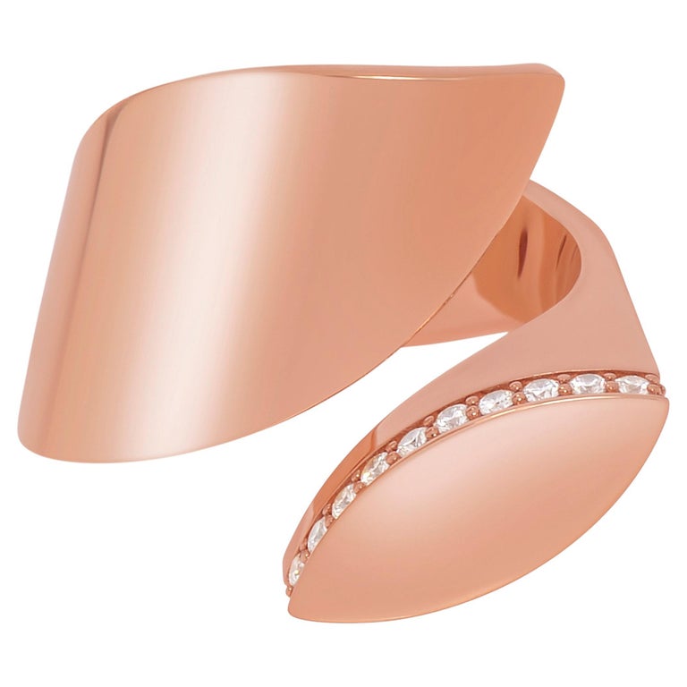 Roberto Coin 18k Rose Gold, Diamond Statement Ring For Sale at 1stDibs