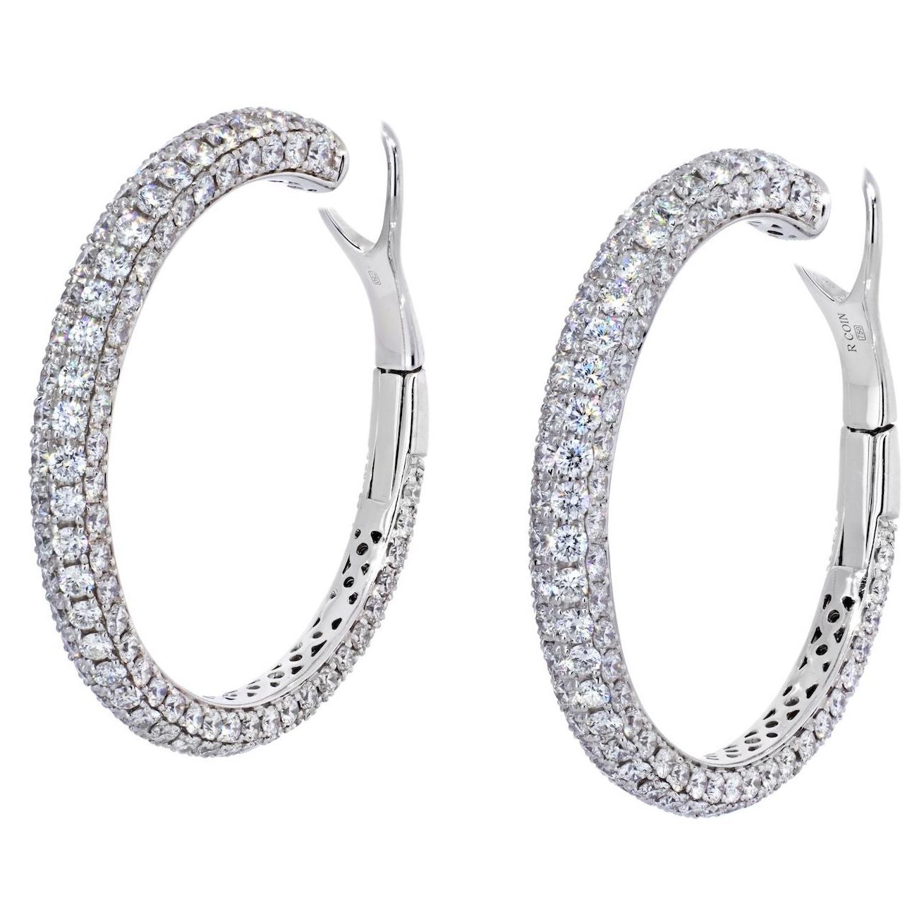 Roberto Coin Enamel and Diamond Huggie Earrings at 1stDibs | roberto ...