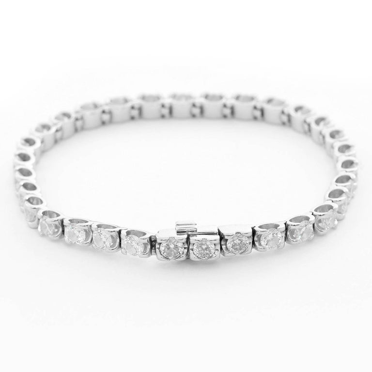 Roberto Coin 18 Karat White Gold Cento Collection Tennis Bracelet At