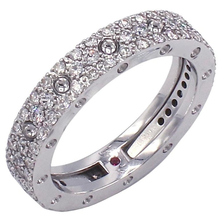 Roberto Coin 18K White Gold Pois Moi Diamond Pavé Band Ring For Sale at ...