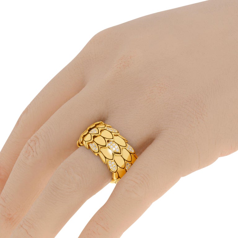 Roberto Coin 18k Yellow Gold, Diamond Open Ring For Sale at 1stDibs