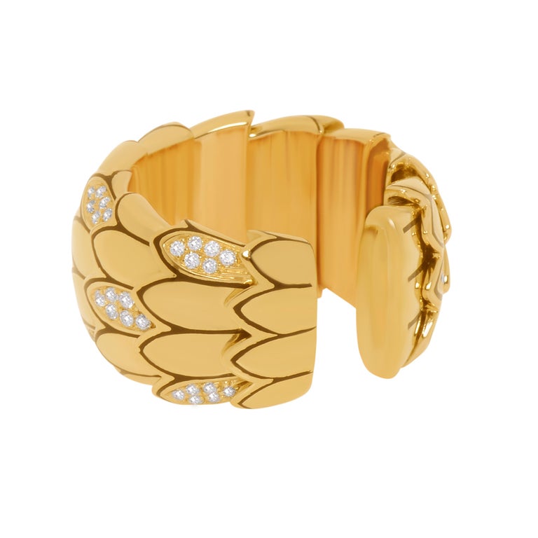 Roberto Coin 18k Yellow Gold, Diamond Open Ring For Sale at 1stDibs