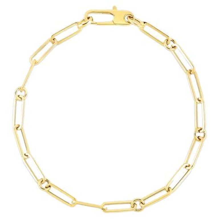 Roberto Coin 18k Yellow Gold Paperclip Gents Bracelet 5310167AYGB0 For ...