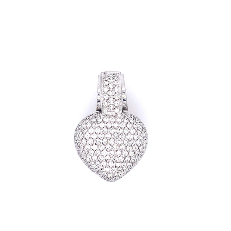 Roberto Coin 2 Carat Diamond Pave Puffed Heart Pendant Necklace For ...