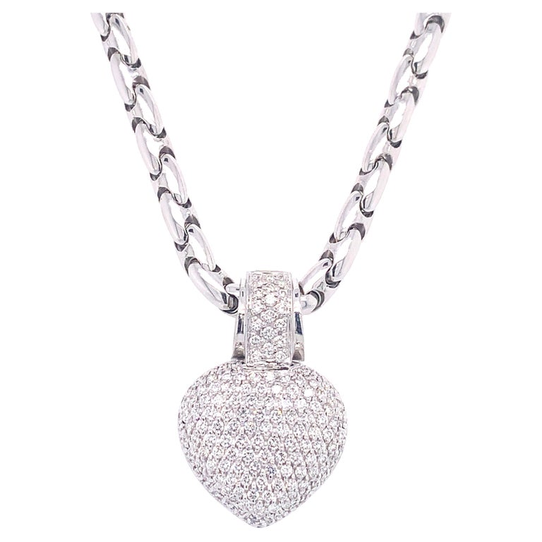 Roberto Coin 2 Carat Diamond Pave Puffed Heart Pendant Necklace For ...