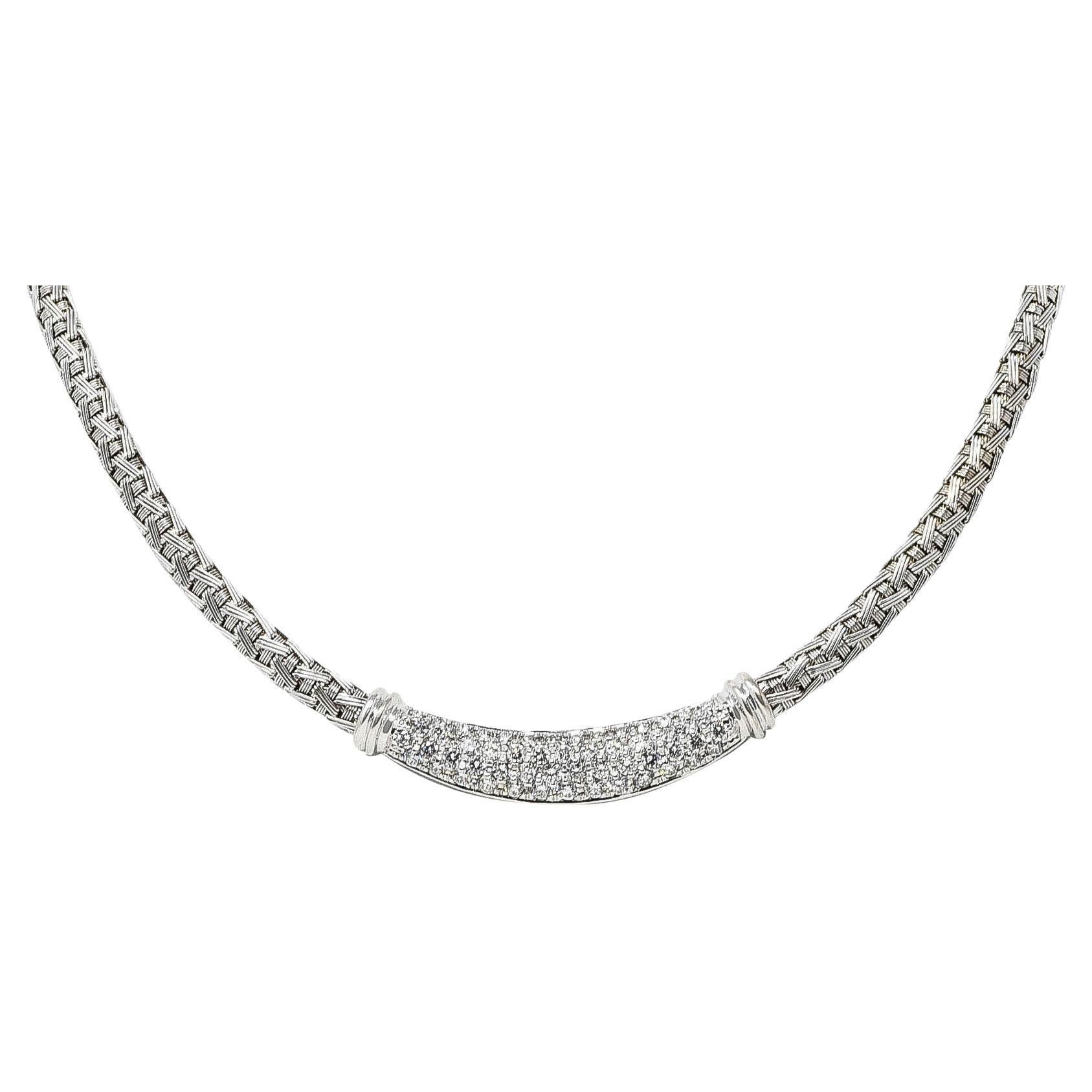 Gold and Pavé Diamond Collar Necklace at 1stDibs