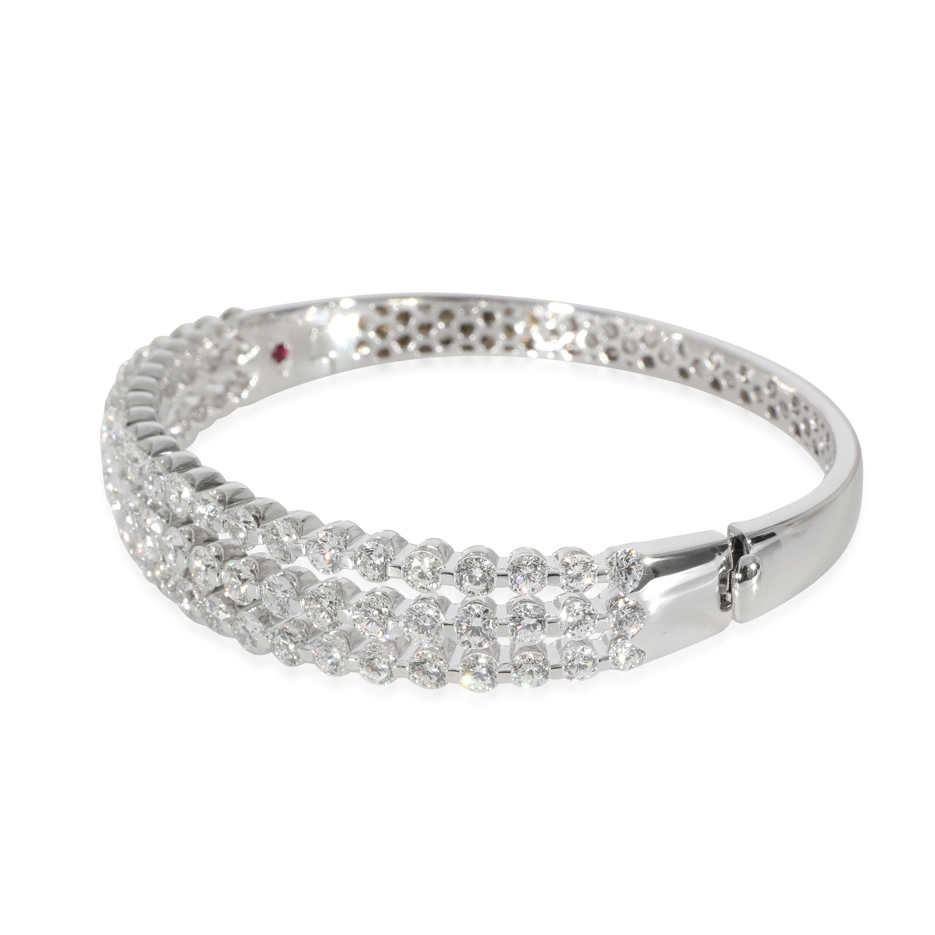 Roberto Coin 3 Row Diamond Bangle 18k White Gold 7.40ctw For Sale at ...