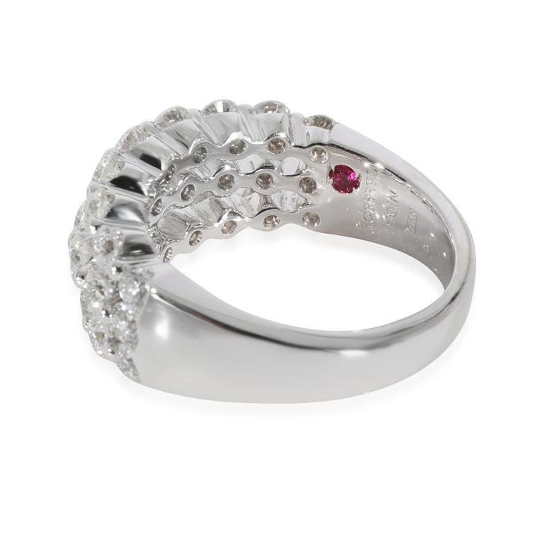 Roberto Coin 3 Row Diamond Ring in 18k White Gold 1.5 Ctw For Sale at ...