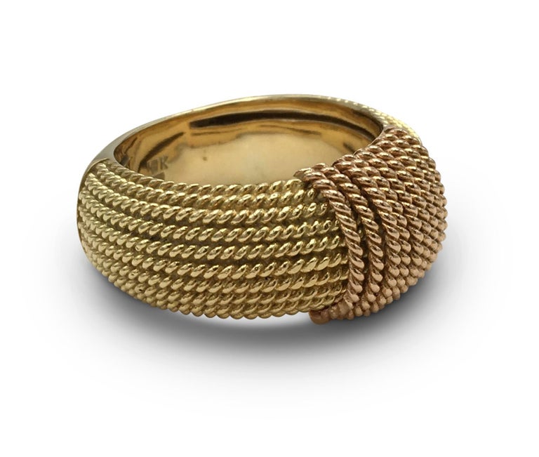 Roberto Coin Braided Two-Tone Gold Ring at 1stDibs