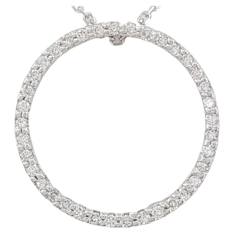 Roberto Coin Brilliant Cut Diamond Circle Pendant For Sale at 1stDibs