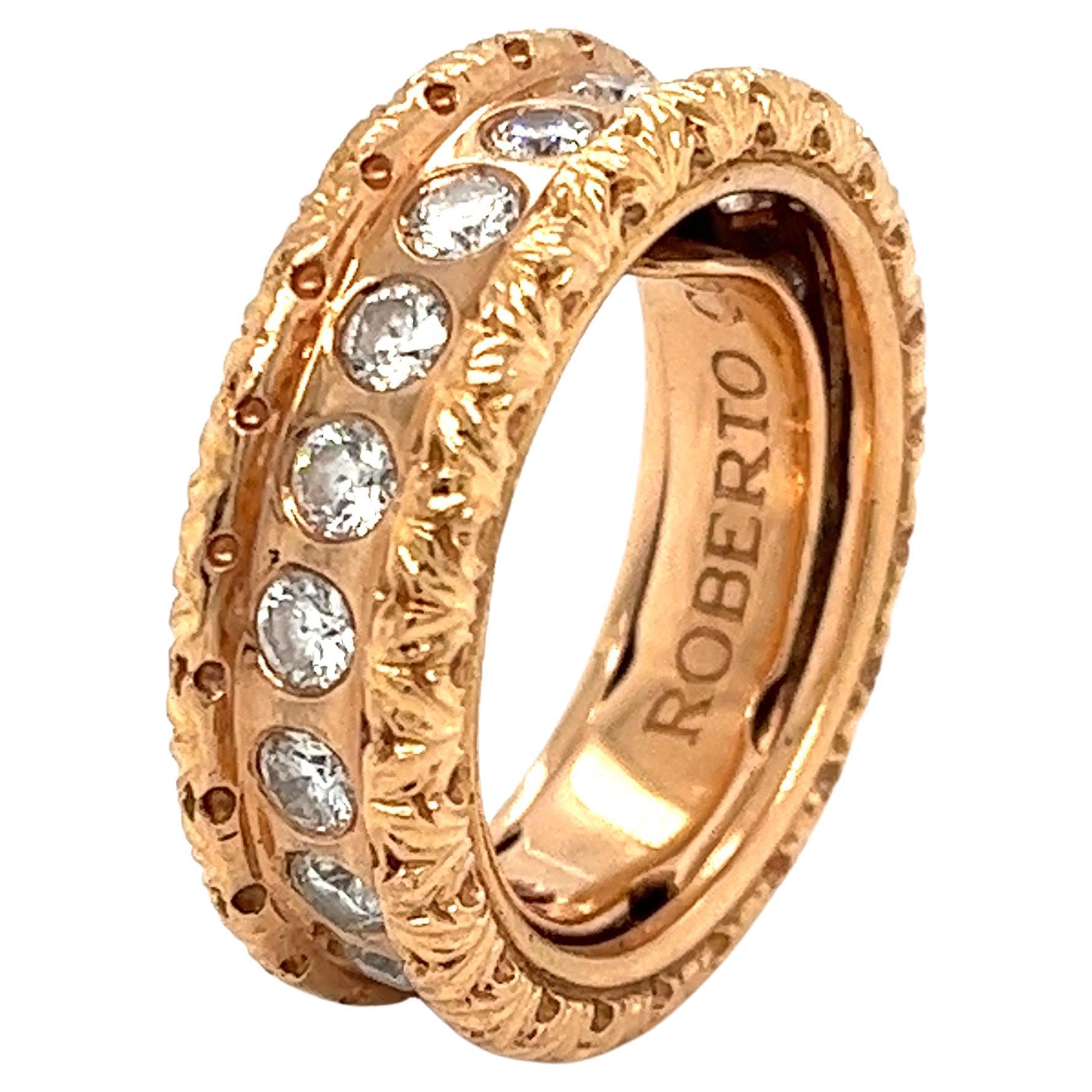 Roberto Coin Appassionata 18 Karat White Gold Woven Diamond Ring at ...