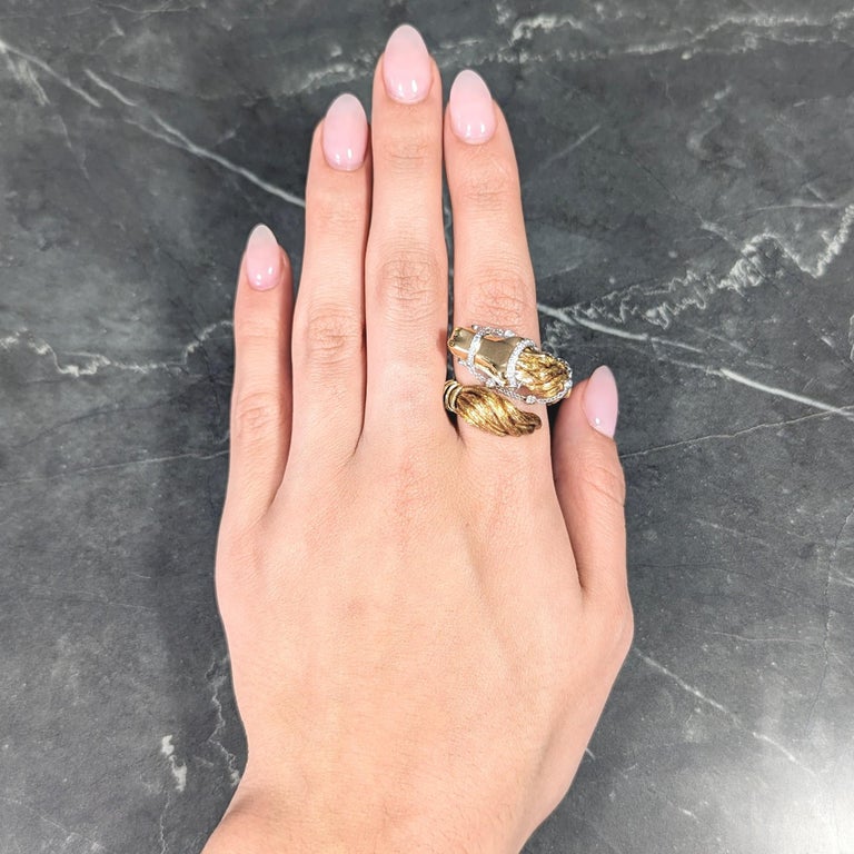 Roberto Coin Contemporary Diamond Enamel 18 Karat Two-Tone Gold Horse ...