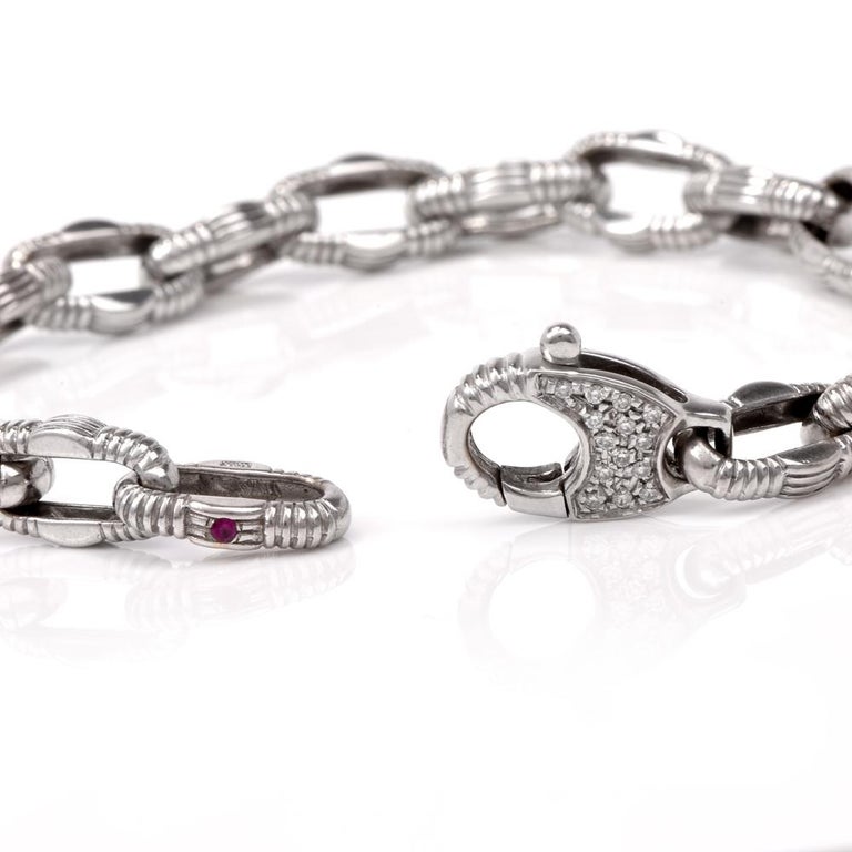 Roberto Coin Diamond Appassionata Gold Chain Link Bracelet For Sale at ...