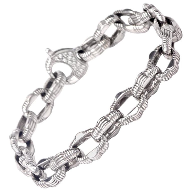 Roberto Coin Diamond Appassionata Gold Chain Link Bracelet For Sale at ...