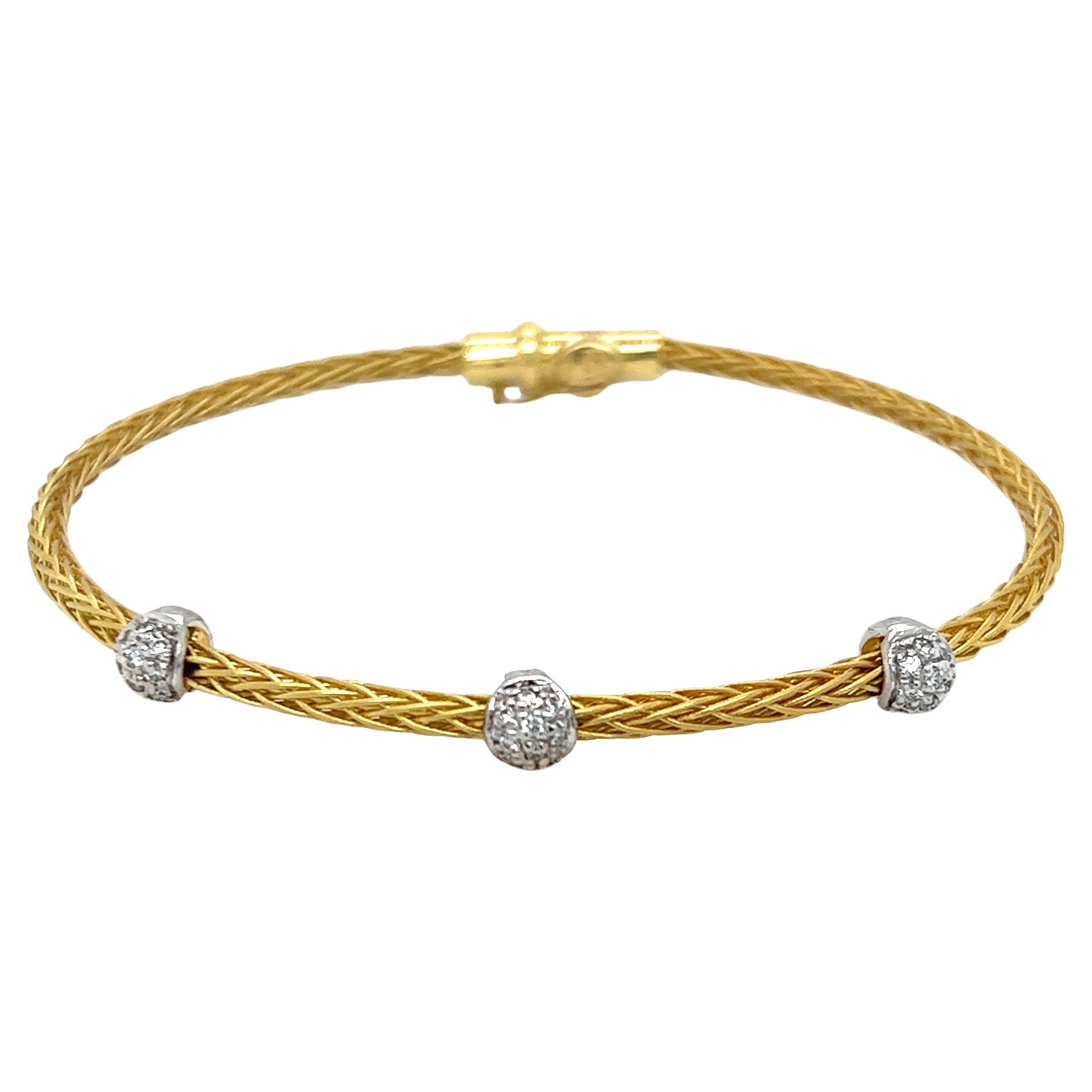 Roberto Coin Hinged Gold Bangle Bracelet at 1stDibs