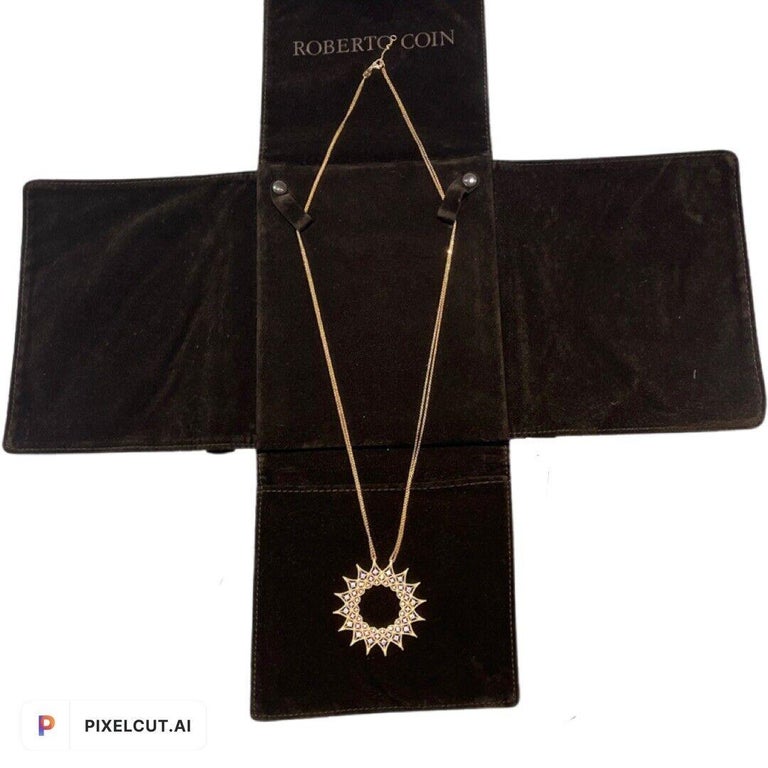 Roberto Coin Diamond Roman Barocco 18k Rose Gold Large Necklace For ...