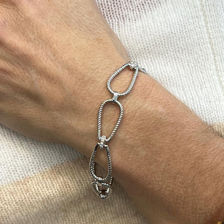 Roberto Coin Diamond Stirrup Link 18K White Gold Classica Parisienne ...