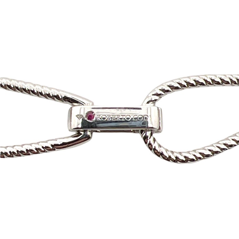 Roberto Coin Diamond Stirrup Link 18K White Gold Classica Parisienne ...