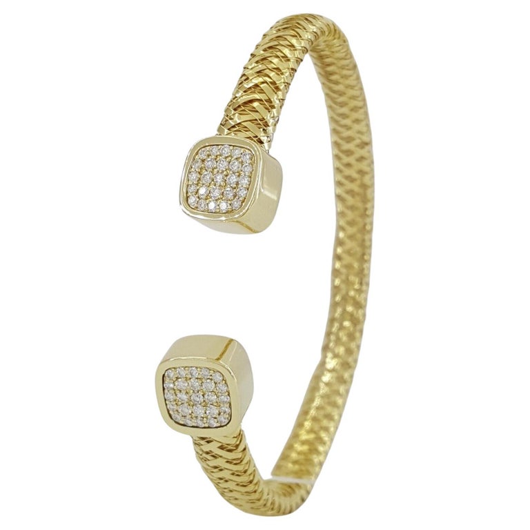 Roberto Coin Exquisite 18 Carat Yellow Gold Diamond Bangle Bracelet For ...
